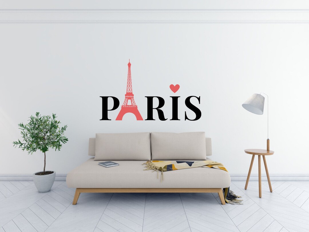 PARIS EIFFEL TOWER Vinyl Wall Decal Sticker, Love Paris Wall Decal ...