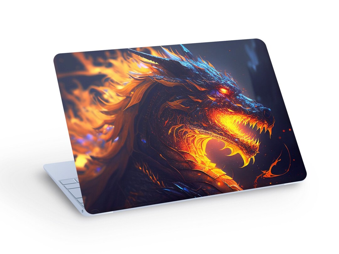 Fire DRAGON LAPTOP SKIN Decal Sticker, Dragon MacBook Skin, Dragon on ...