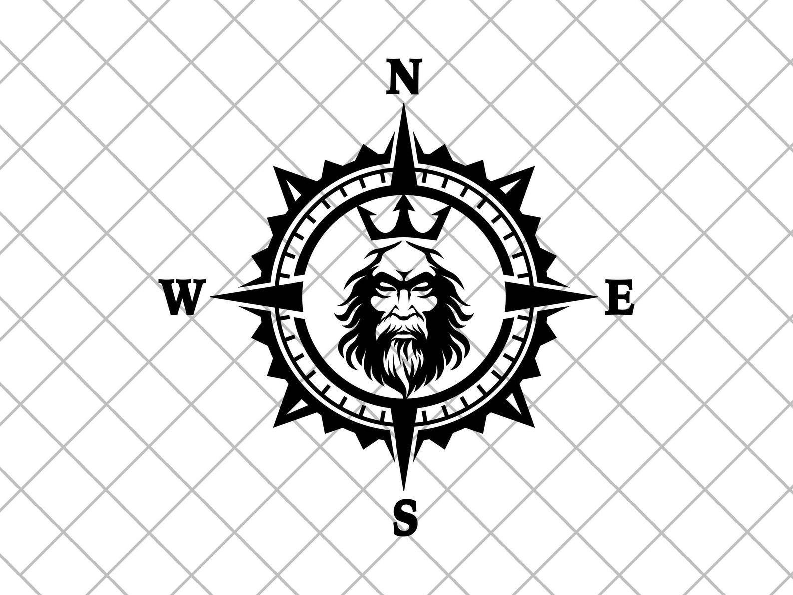 POSEIDON Compass Vinyl Decal Sticker God of the Sea POSEIDON - Etsy