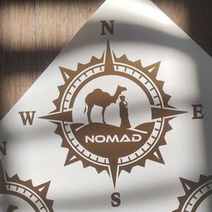 NOMAD Compass Vinyl Decal Sticker, Compass Rose Decal, SAHARA Desert Camel Decal, NOMAD Sticker ...