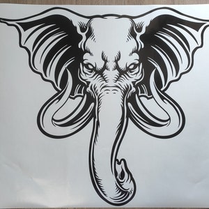 ELEPHANT Vinyl Decal Sticker, Angry ELEPHANT Decal, Elephant Truck ...