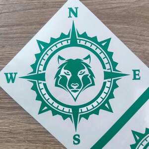 Wolf Compass Vinyl Decal Sticker, Compass Rose, Mountain Decal, Truck ...