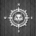 Wolf Compass Vinyl Decal Sticker Compass Rose Mountain - Etsy