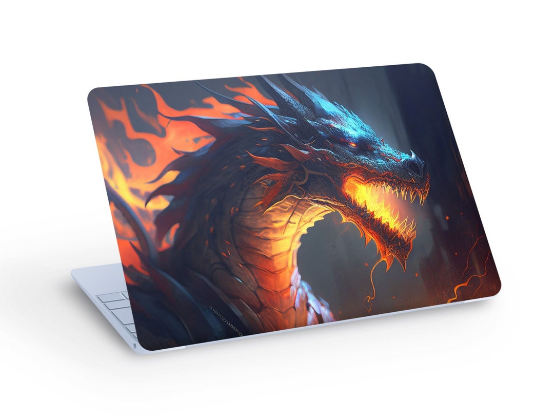 DRAGON LAPTOP SKIN Decal Sticker, Fire Dragon MacBook Skin, Dragon on ...