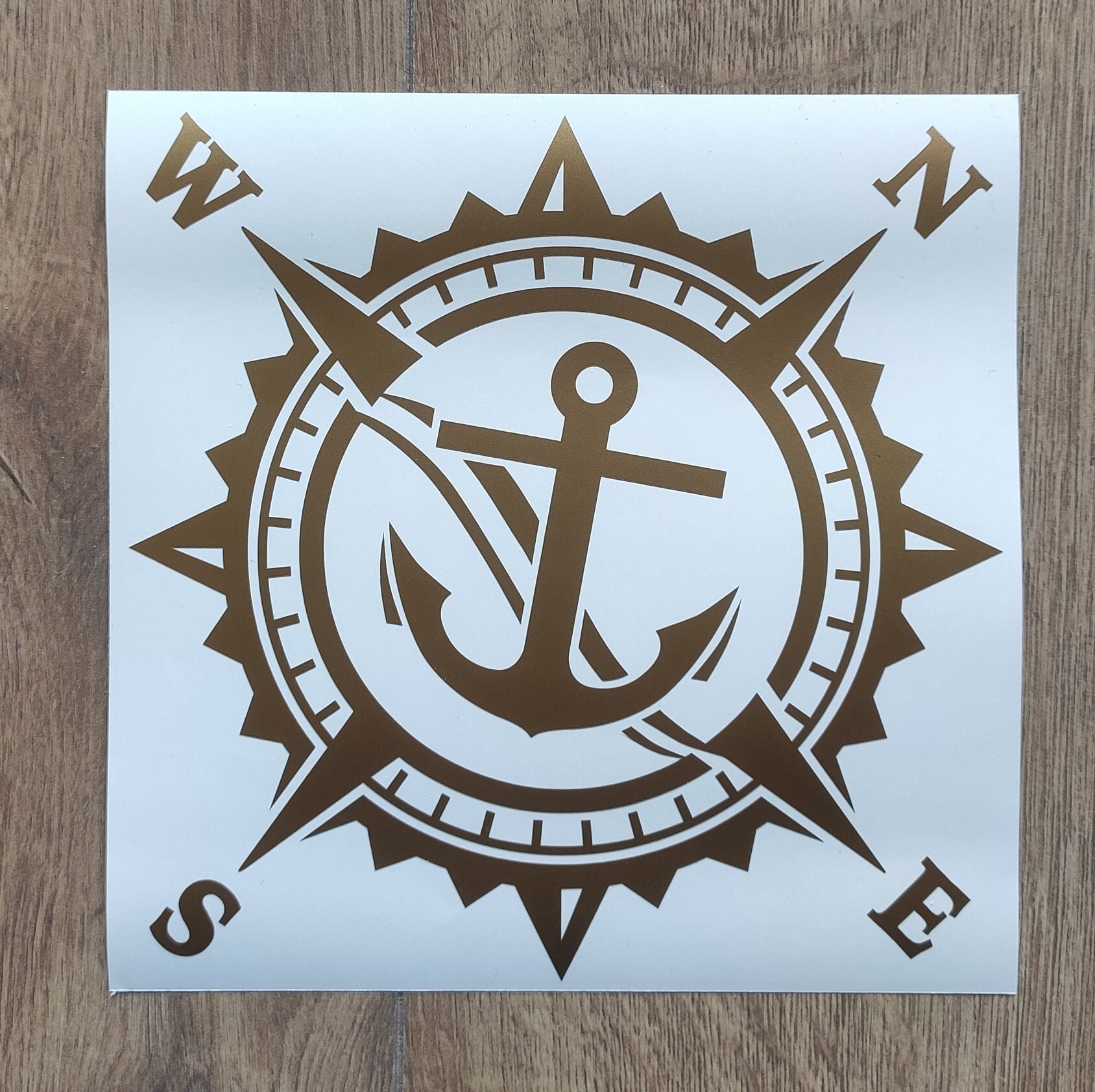 ANCHOR Compass Vinyl Decal Sticker, Compass Rose, Ship Captain Decal ...