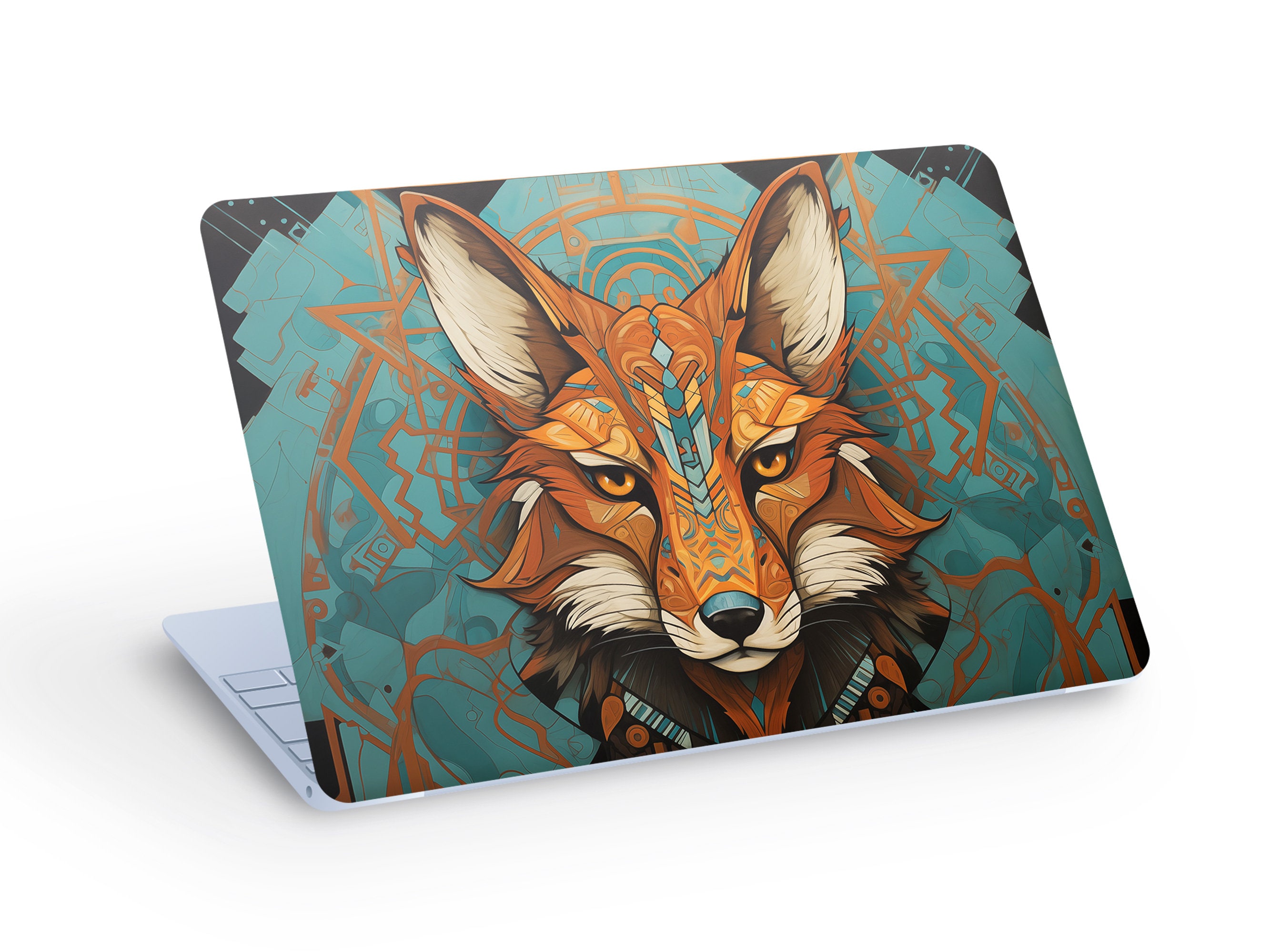 Stylized FOX LAPTOP SKIN Decal Sticker, MacBook Skin, Universal Fit ...