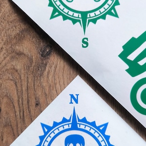 Pirate Skull Compass Vinyl Decal Sticker, Compass Rose, Ship Captain ...