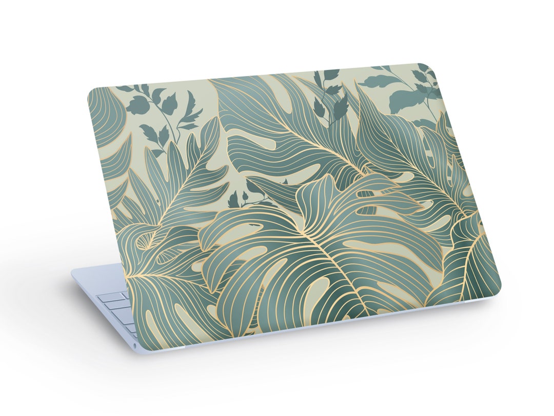 Green LEAVES LAPTOP SKIN Decal Sticker, Abstract Leaves Plants Laptop ...