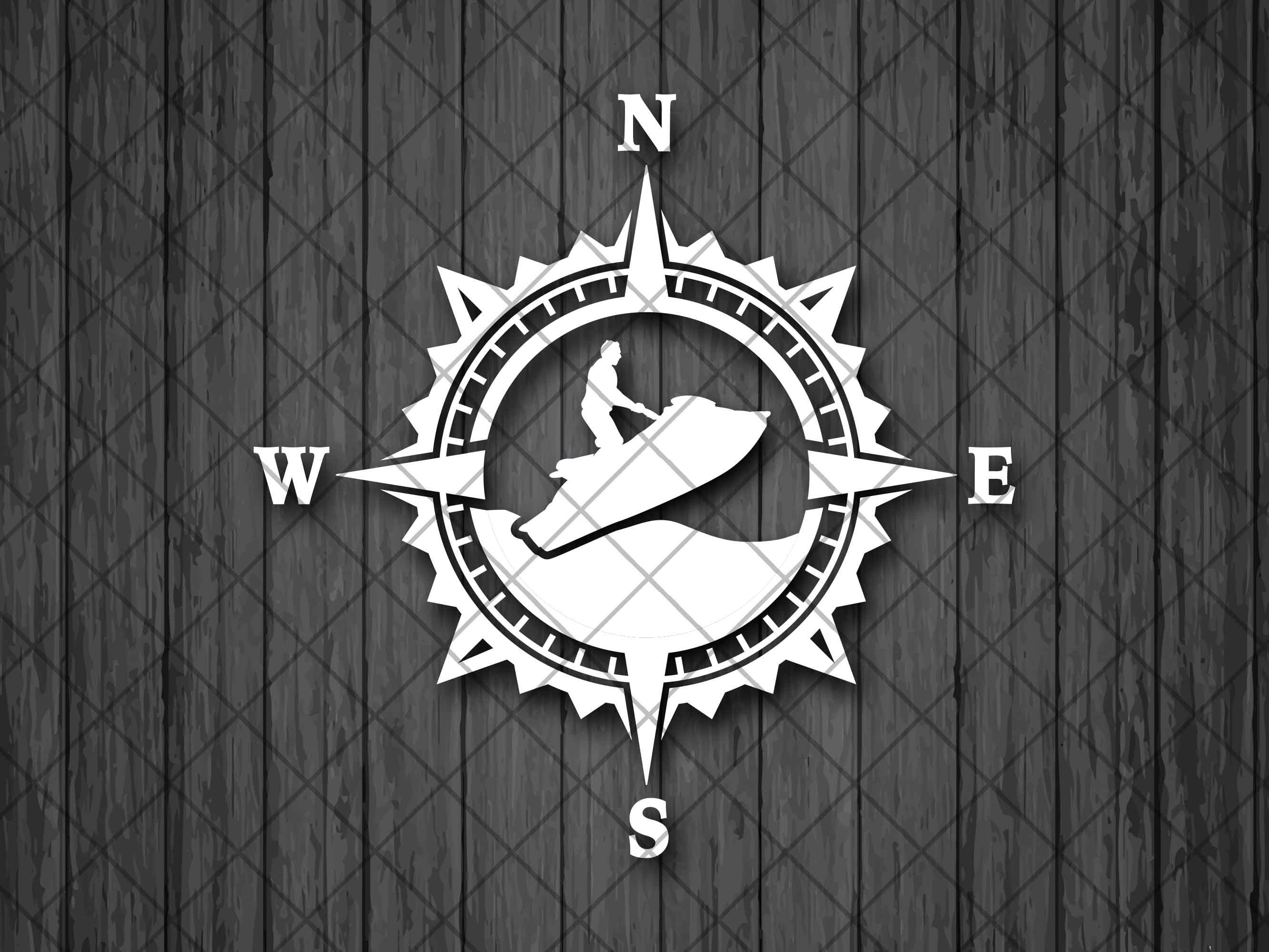 Jet Ski Vinyl Decal Sticker Watercraft Decal Compass Rose - Etsy