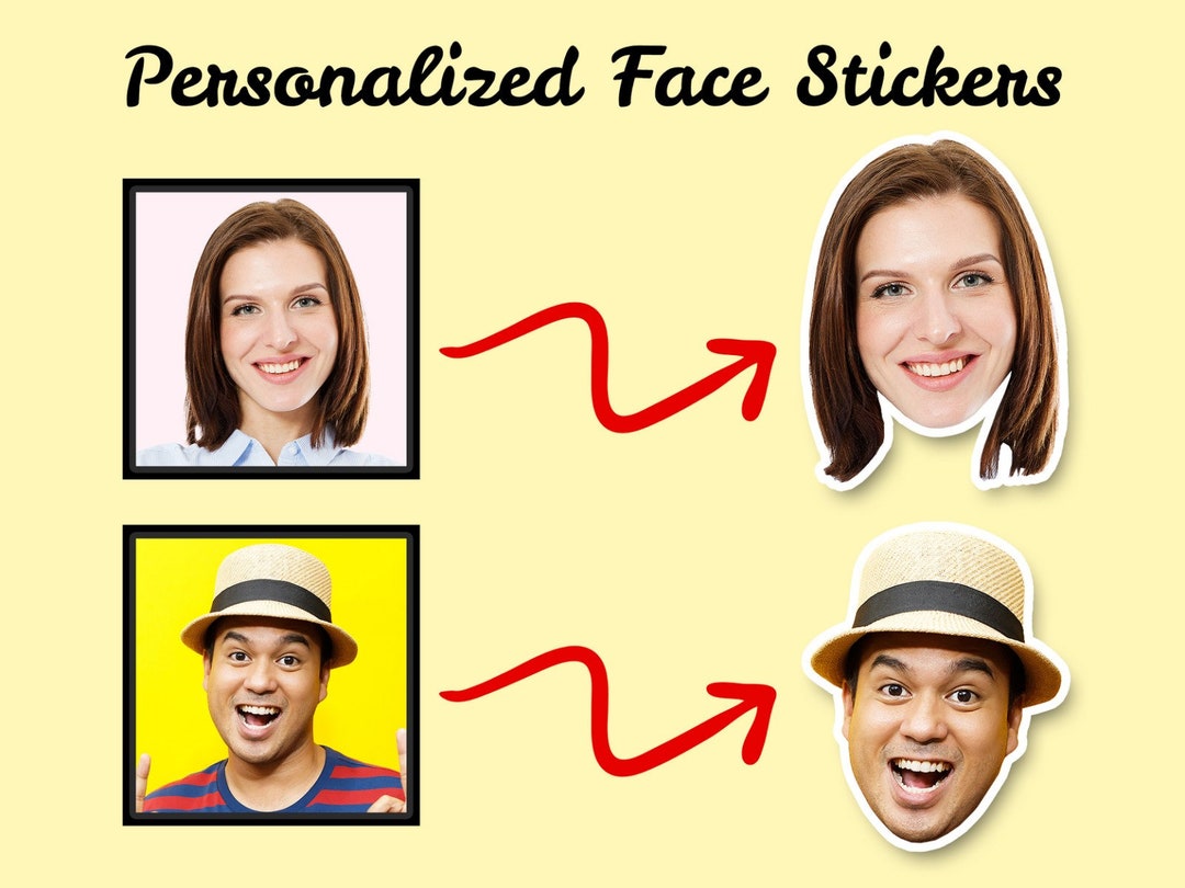 PERSONALIZED FACE Photo Printed Vinyl Sticker, CUSTOM Face Photo ...