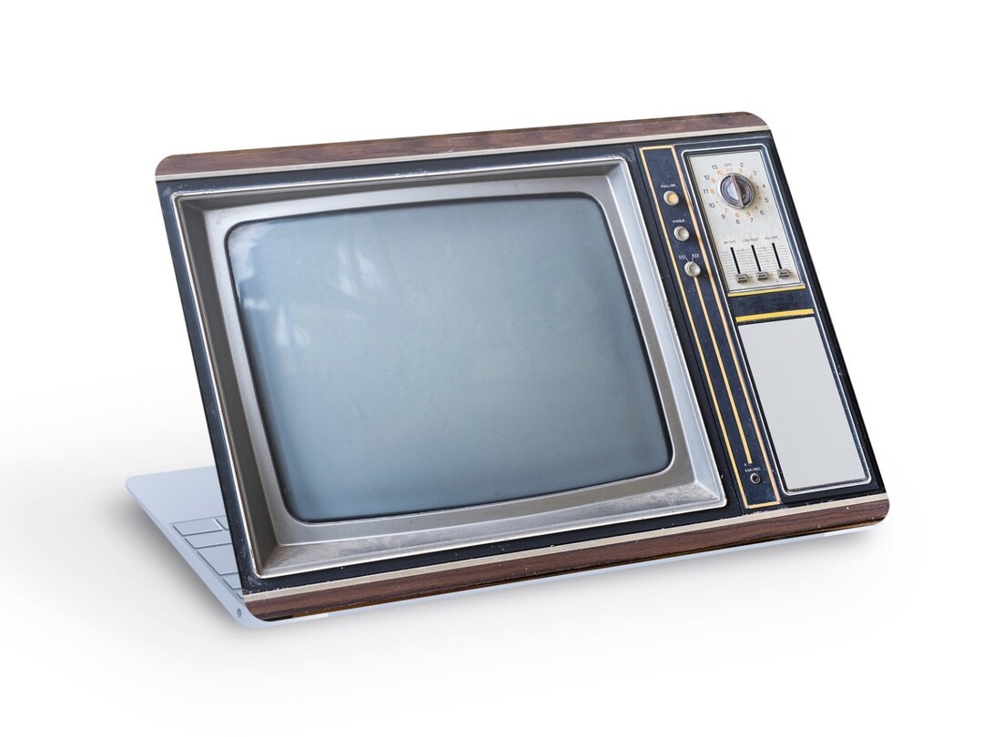 Retro TV LAPTOP SKIN Decal Sticker, Old Television Laptop Skin Decal ...