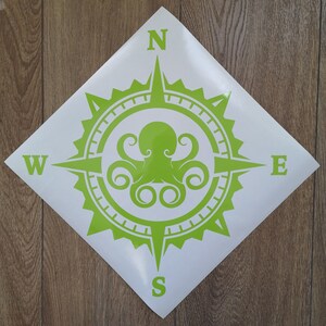 Octopus Compass Vinyl Decal Sticker, Compass Rose, Sailor Decal, Truck ...