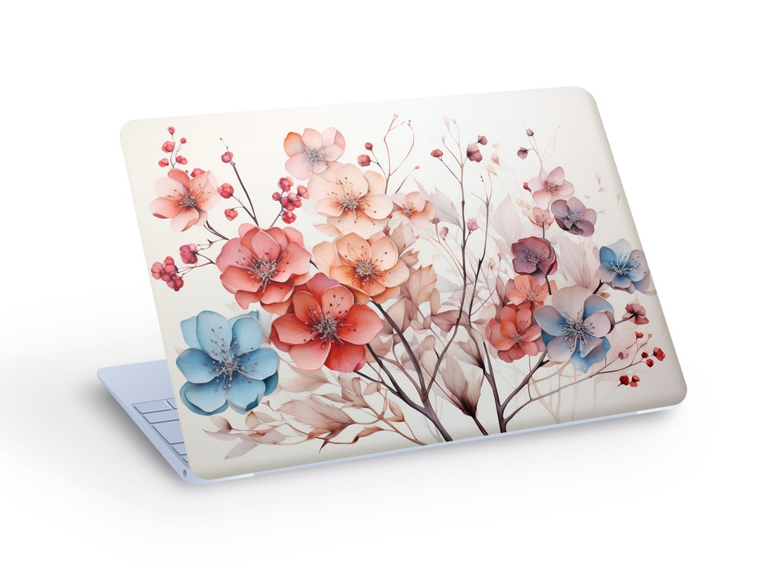 Natural Watercolor FLOWERS Laptop Skin, MacBook Skin, Flowers Laptop ...