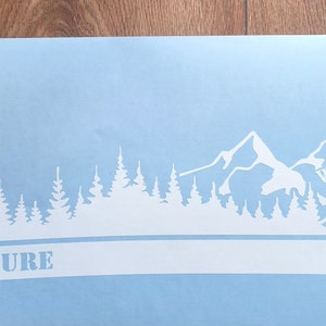 Treeline and Mountain With Compass SUV Vinyl Decal Sticker, Treeline ...