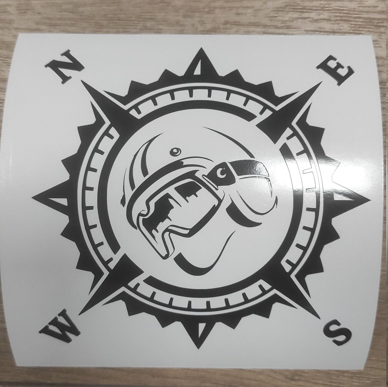 Motorcycle Helmet Vintage Compass Vinyl Decal Sticker Compass - Etsy
