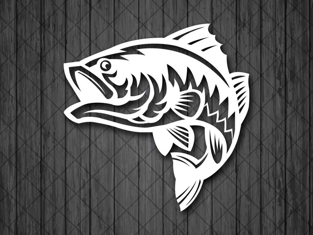 Bass Fish Vinyl Decal Sticker Cars, Windows, Laptops Decals, Fishing ...