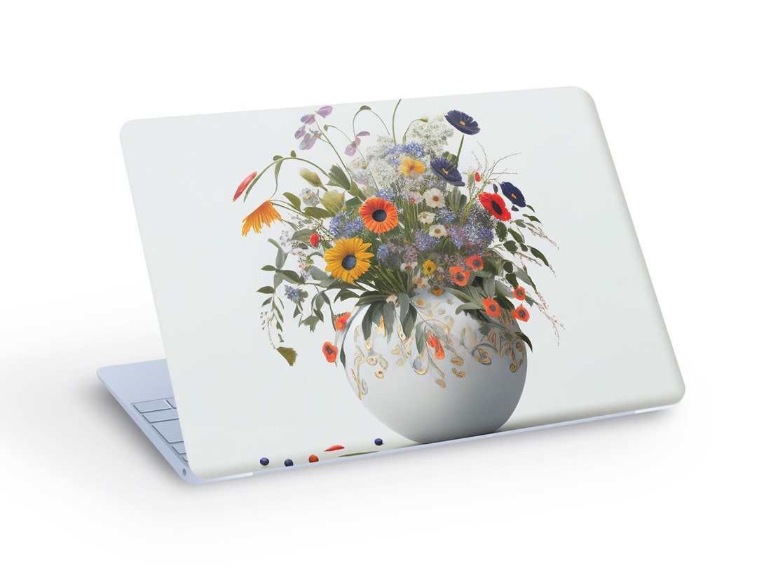 FLOWERS in Pot Laptop Skin, Flowers MacBook Skin, Potted Flowers on ...