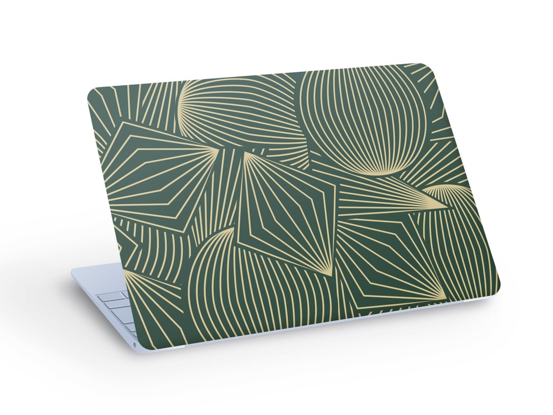 Abstract Gold Line Art LAPTOP SKIN Decal Sticker, Luxury Line Art ...