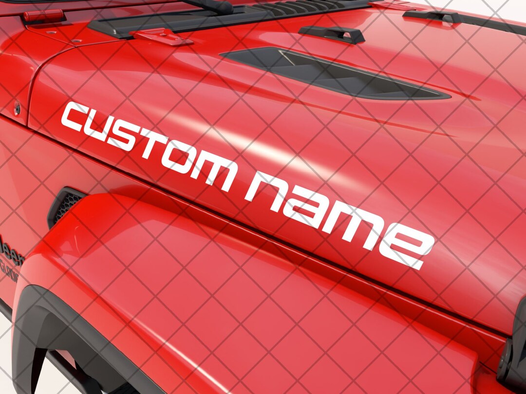 Custom Hood Text Decals, Set of Two - 26" Long, Compatible With JL ...