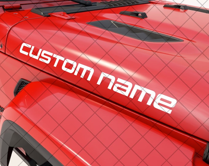 22" 2 Color Outline Custom Text Hood Decals (set of Two) ,fits Jeep ...