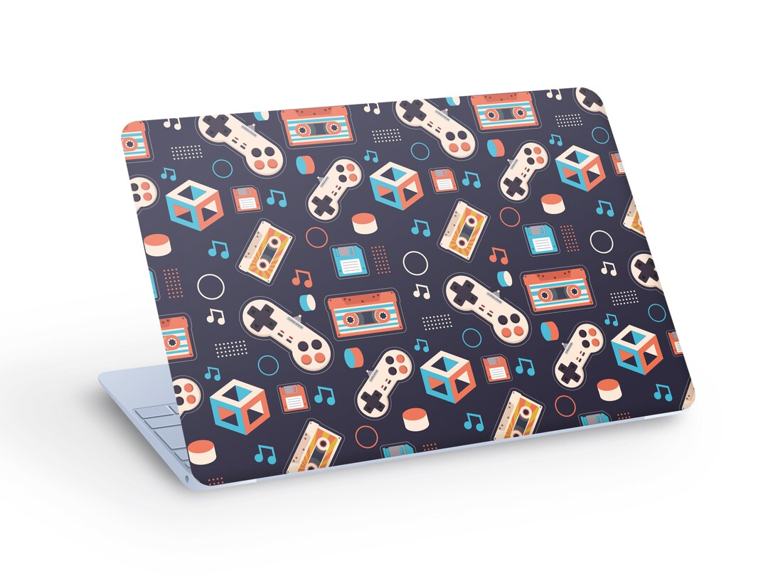 90s Pattern LAPTOP SKIN Decal Sticker, Retro Gaming Laptop Skin Decal ...