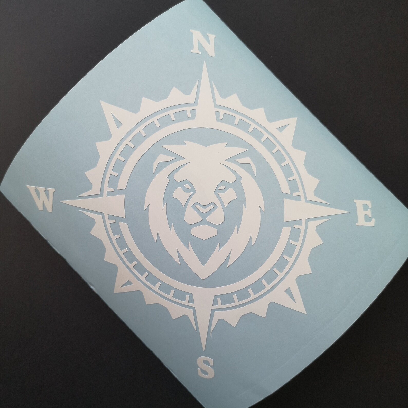 LION Compass Vinyl Decal Sticker, Nature Decal, Compass Rose Decal ...