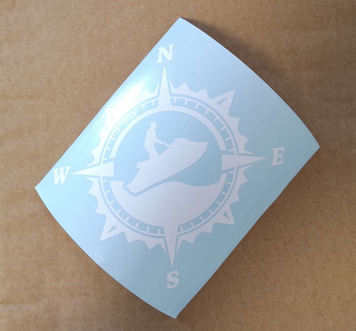 Jet Ski Vinyl Decal Sticker Watercraft Decal Compass Rose - Etsy