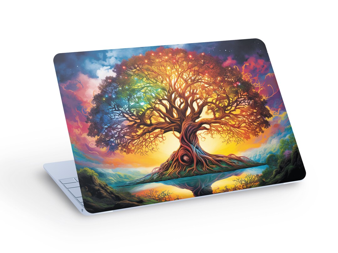 Stylized TREE of Life LAPTOP SKIN Decal Sticker, Vibrant Ttree Laptop ...