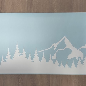 Treeline and Mountain With Compass SUV Vinyl Decal Sticker, Mountain ...