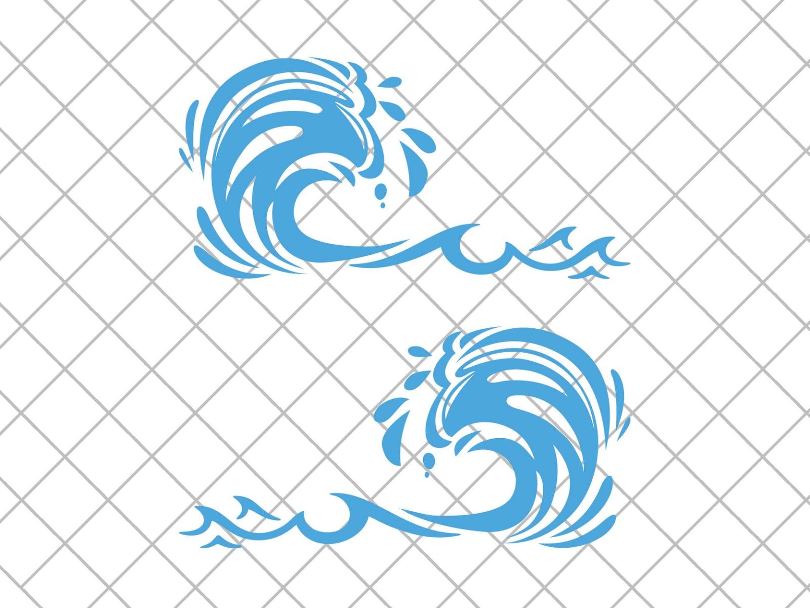 Ocean Surf Waves SUV Vinyl Decal Stickers, Sea Waves Line 4x4 off Road ...