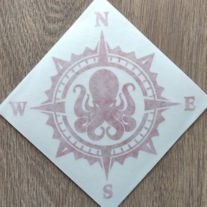 Octopus Compass Vinyl Decal Sticker, Compass Rose, Sailor Decal, Truck ...