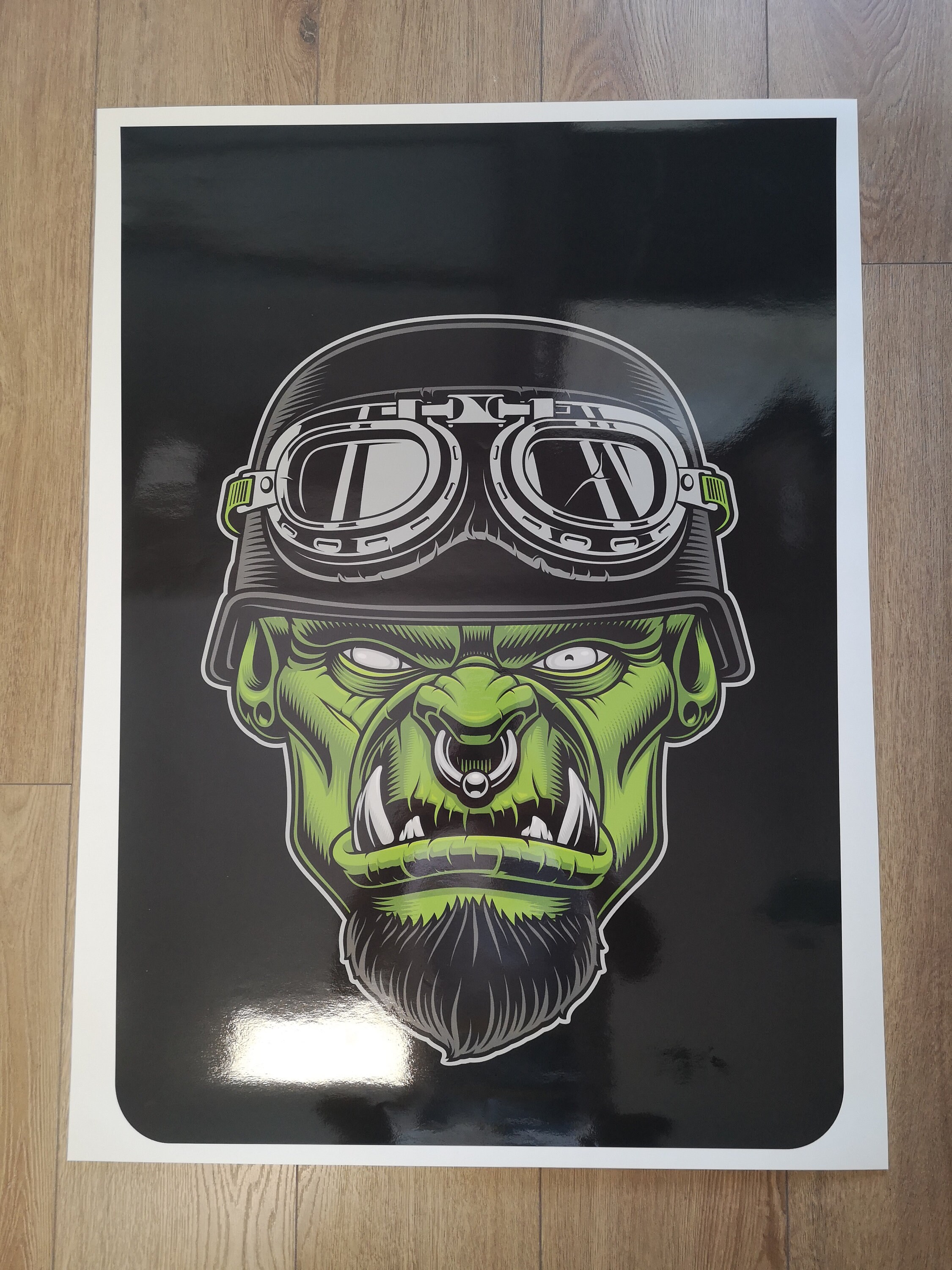Angry Orc Biker Printed Truck Hood Vinyl Decal Sticker, TJ / JL / Jk ...
