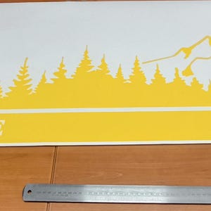 Treeline and Mountain With Compass SUV Vinyl Decal Sticker, Treeline ...