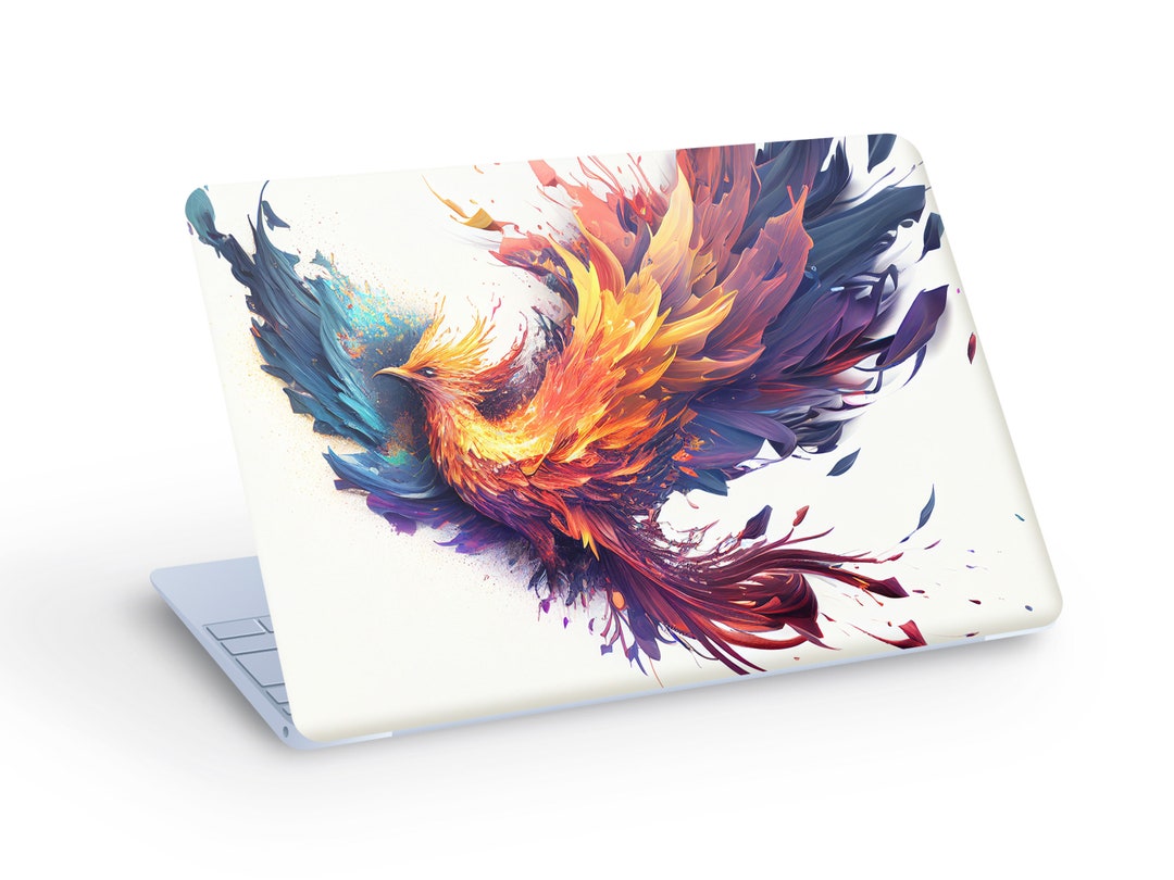 PHOENIX LAPTOP SKIN Decal Sticker, Colorful Abstract Phoenix on White ...