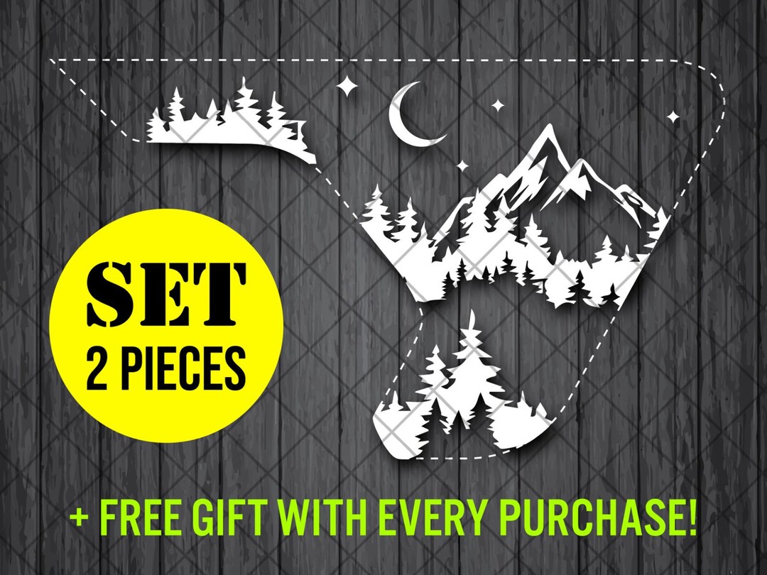 Moon Mountain Forest Fender Vent Vinyl Decal Sticker, JL / JLU / JT ...