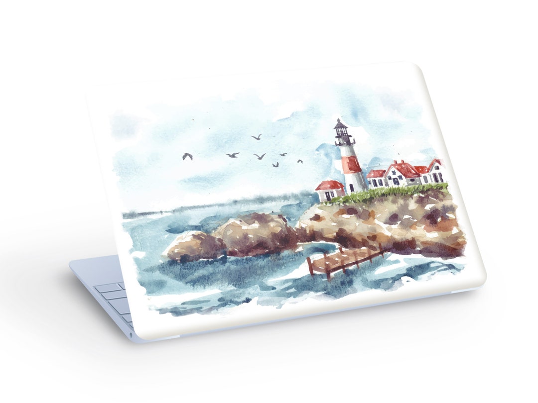 LIGHTHOUSE Painting LAPTOP SKIN Decal Sticker, Lighthouse Laptop Skin ...