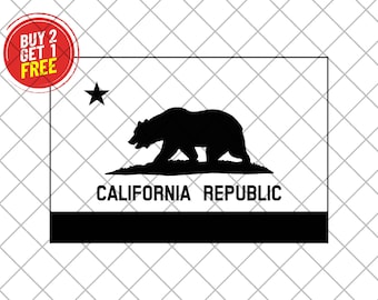 California State Vinyl Decal Sticker, California Republic Map Sticker ...