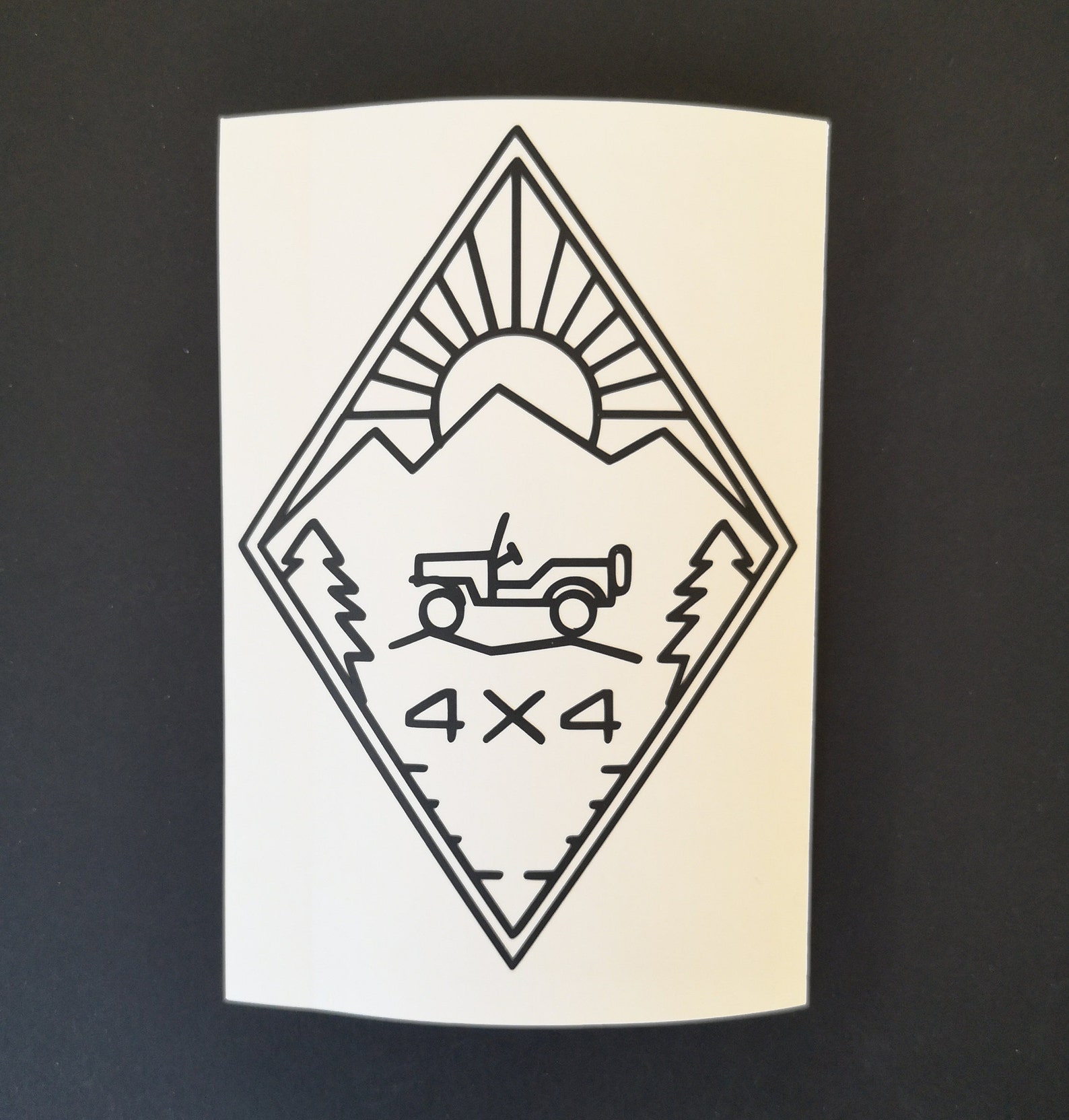 4X4 Truck Line Drawing Vinyl Decal Sticker, Truck 4X4 Decal, Truck 4X4 ...