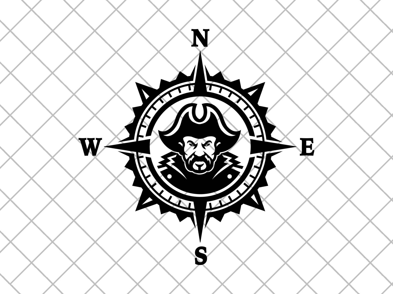 Pirate Captain Compass Vinyl Decal Sticker Compass Rose Ship - Etsy