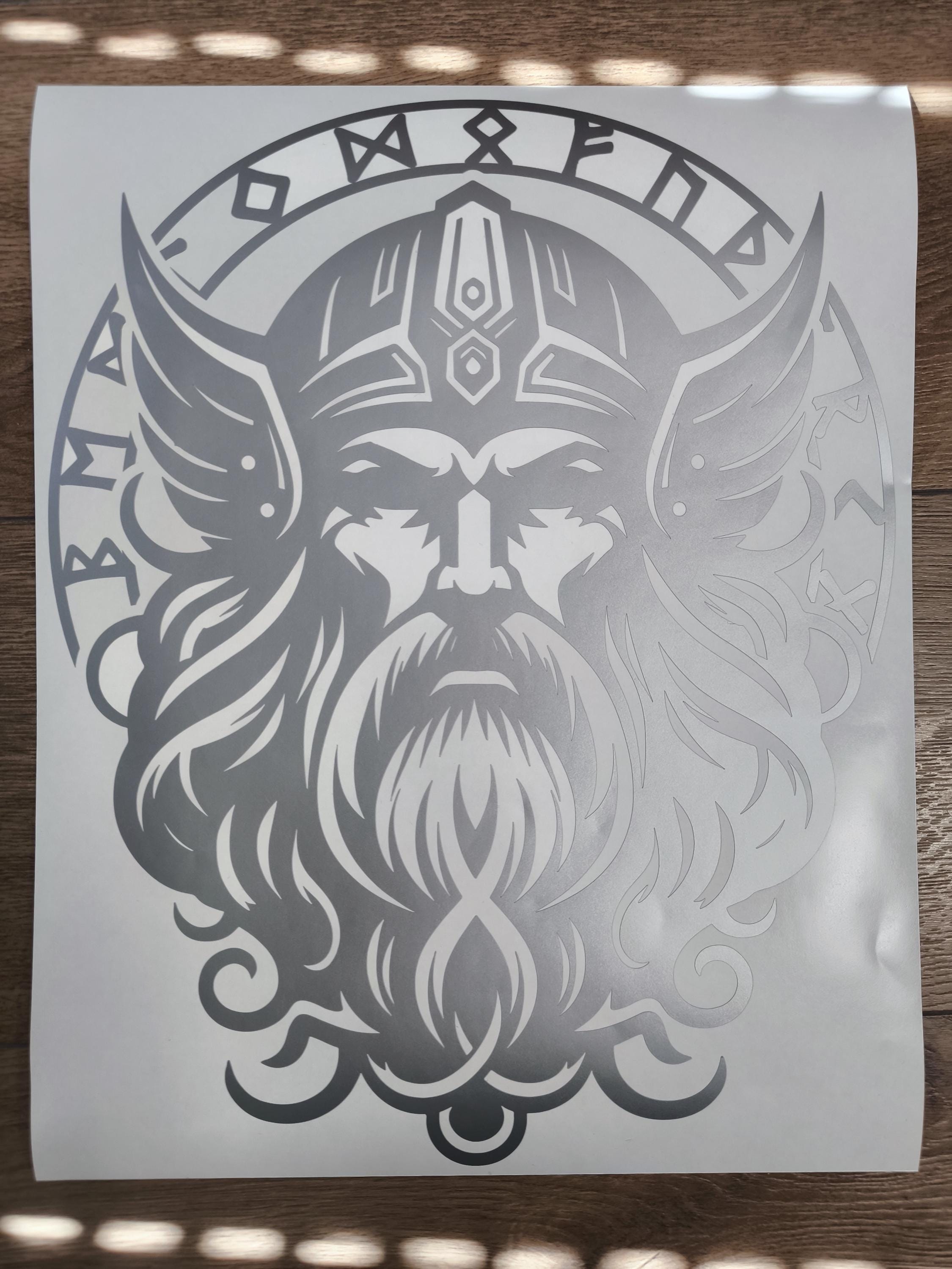 Viking Warrior God ODIN Vinyl Decal Sticker, God Thor Viking Mythology ...