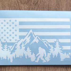 BIGFOOT USA Mountain Forest Vinyl Decal Sticker, American Bigfoot Decal ...