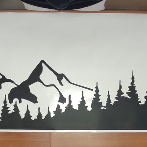 Treeline and Mountain With Compass SUV Vinyl Decal Sticker - Etsy