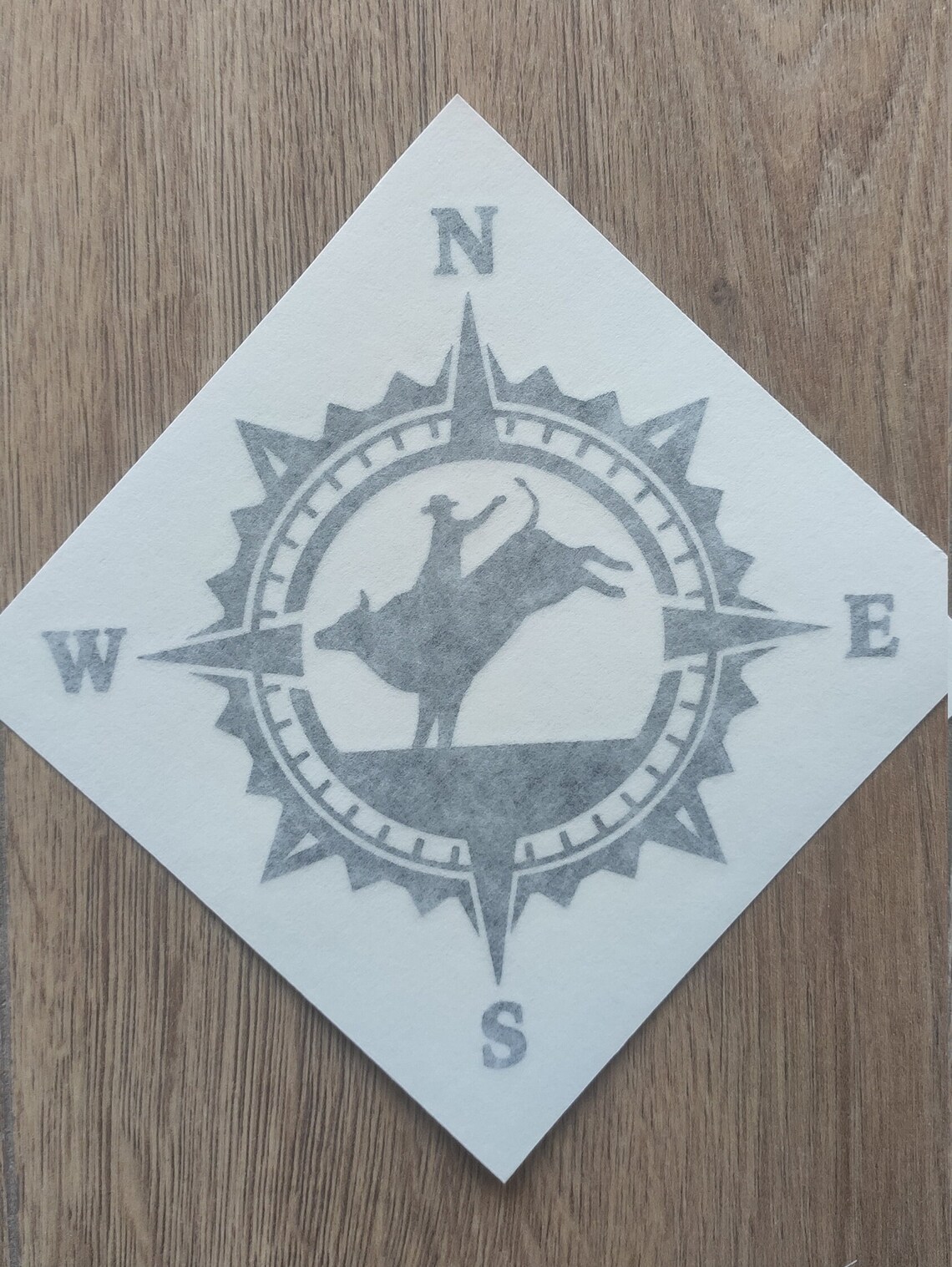 COWBOY RODEO Compass Vinyl Decal Sticker, Compass Rose, Truck Decal ...