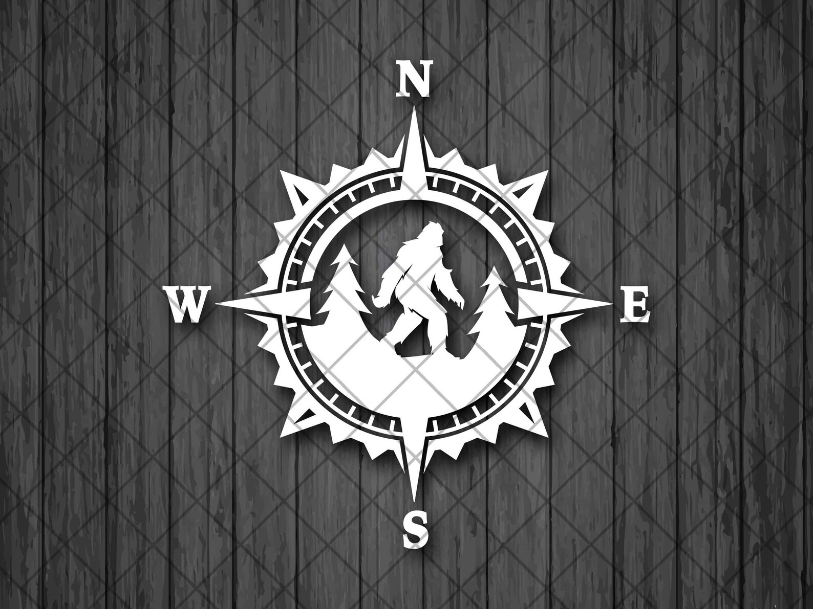 BIGFOOT Compass Vinyl Decal Sticker, Compass Rose, BIGFOOT Decal ...