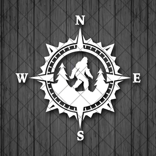 BIGFOOT Compass Vinyl Decal Sticker Compass Rose SASQUATCH - Etsy