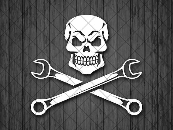 Skull With Crossed Wrenches Vinyl Decal Sticker Truck Decal | Etsy