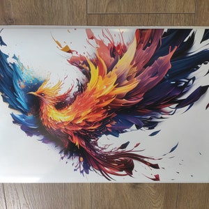 PHOENIX LAPTOP SKIN Decal Sticker, Colorful Abstract Phoenix on White ...