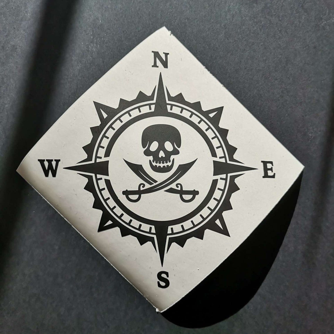 Pirate Skull Compass Vinyl Decal Sticker Compass Rose Ship - Etsy Canada