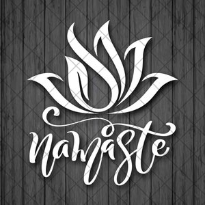 Lotus Flower Namaste Vinyl Decal Sticker, Lotus Flower Wall Art Decor ...