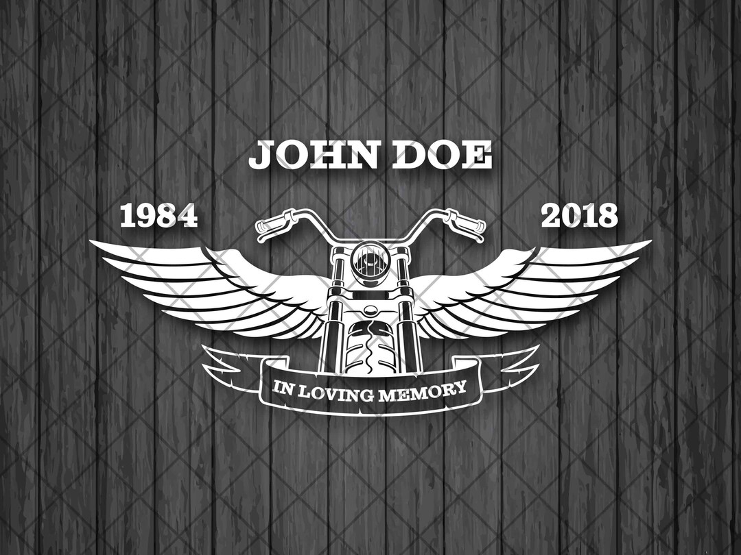In Loving Memory Motorcycle Wings Vinyl Decal Sticker, Window Decal ...